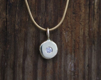 Diamond disc pendant | Etsy