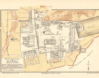 Antique olympia map | Etsy
