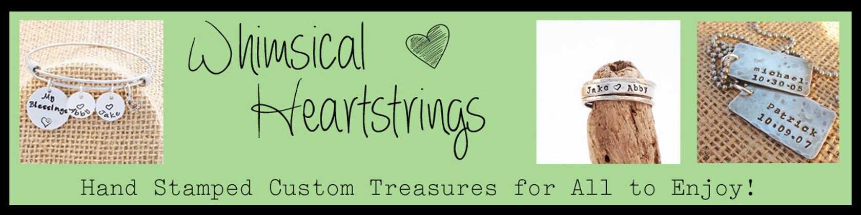 Hand Stamped Jewelry & Treasures for all by Whimsicalheartstring