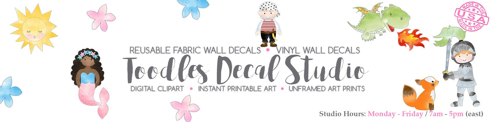 Fabric Wall Decals & Vinyl Wall Stickers by ToodlesDecalStudio