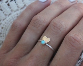 Opal ring shell ring mermaid ring Sterling silver ring