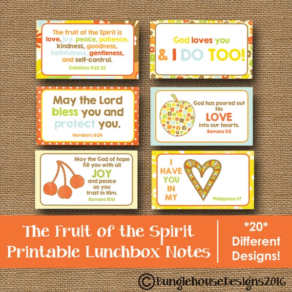Christian Printable Lunchbox Notes Scripture Lunch Box Notes