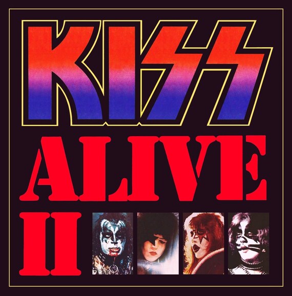 KISS ALIVE II Album Cover 24 x 24 Retro Poster