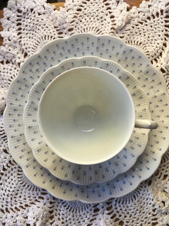 Tea Set for 6 Kaiser Germany Romantica Tea Cup Saucer and