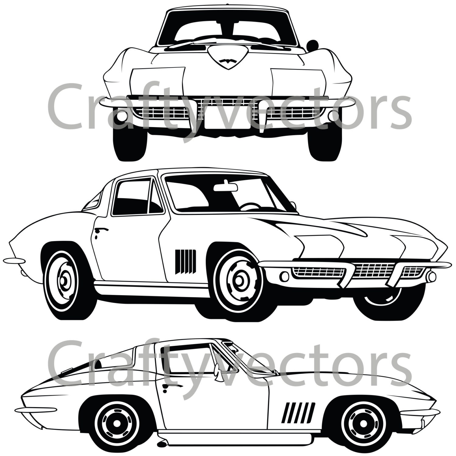 1966 Corvette Car vector file