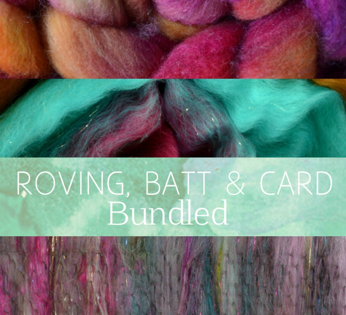 ROVING BATT & CARD Spinning Books Bundle Roving by gracehopkins
