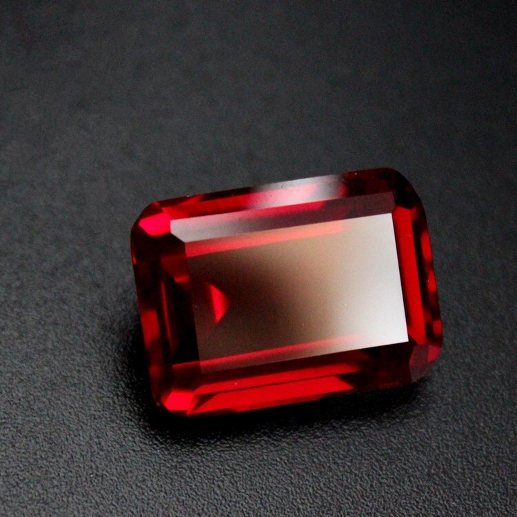 High Quality Ruby Rectangle Faceted Gemstone Emerald Cut Ruby