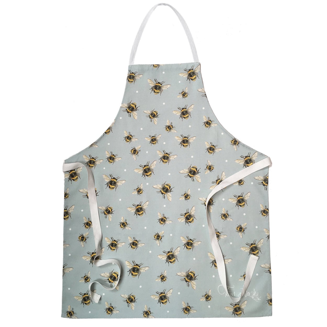 Bumble Bee Apron 100% Cotton Blue Country Kitchen Bee