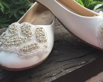 Flat Bridal ShoeRhinestone ShoeWedding Shoe Flat Rhinestone