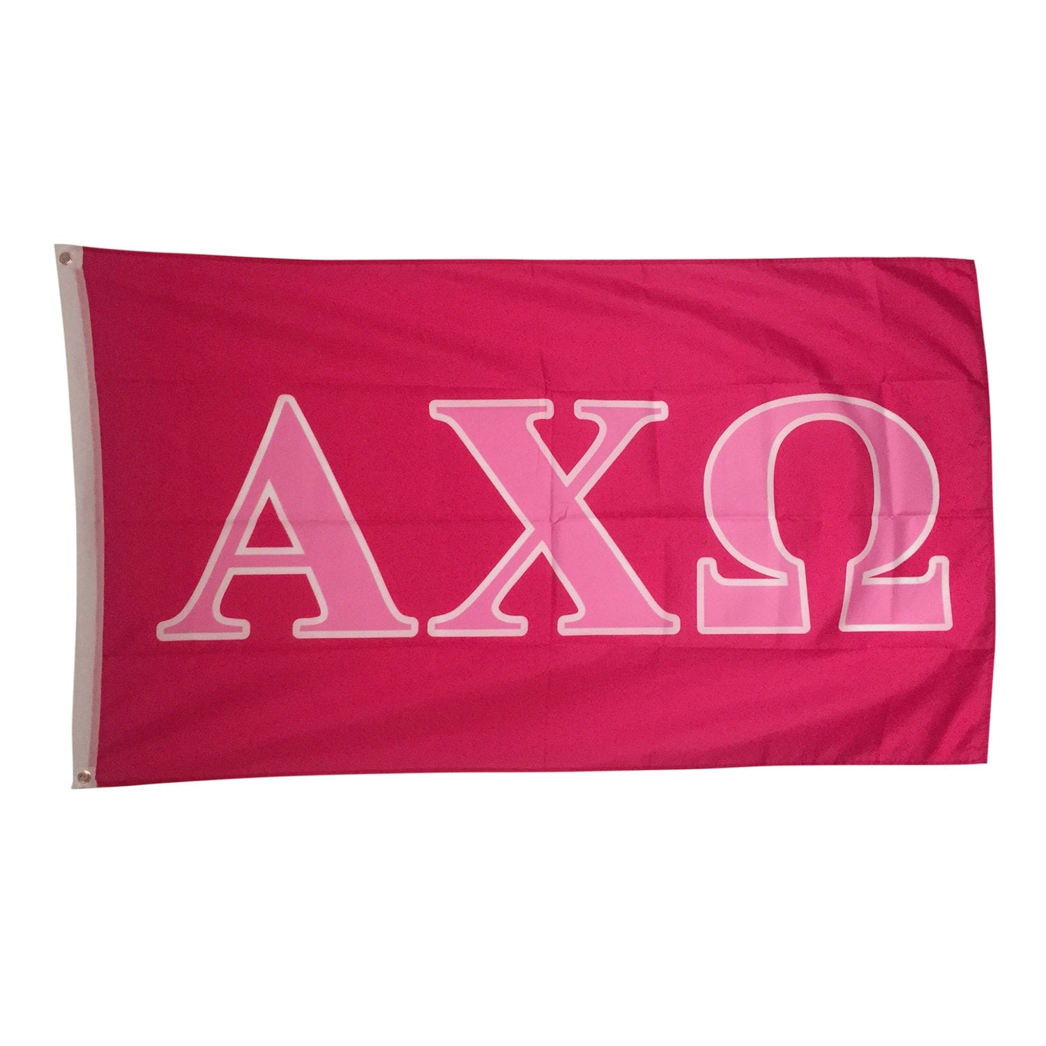 Alpha Chi Omega Dark Pink/Light Pink Letter Sorority Flag