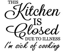 Unique sick of cooking related items | Etsy