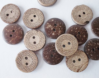 Coconut shell button | Etsy