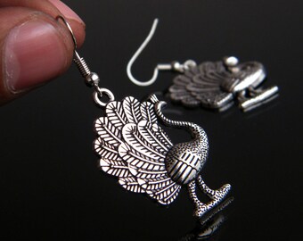 Peacock earrings | Etsy