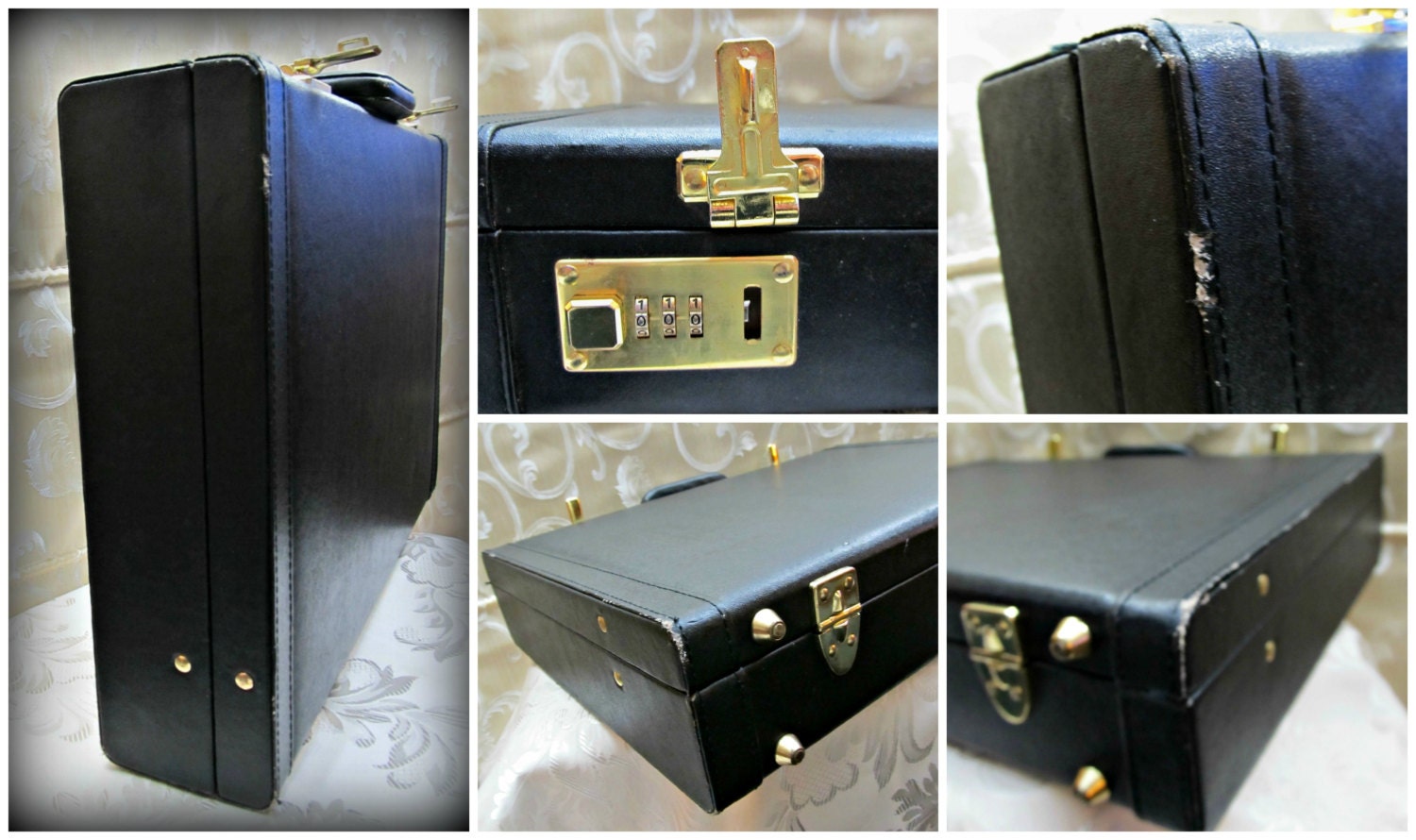 Leather briefcase Hard briefcase Men's leather