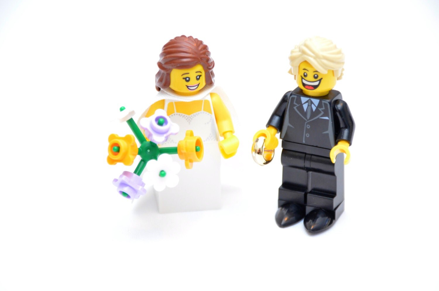 Custom Lego Minifigure Bridal Couple Wedding Lego Bride