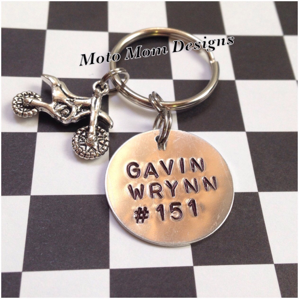 Personalized Motocross Keychain Motocross Gifts Dirt Bike