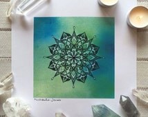 Unique watercolor mandala related items | Etsy
