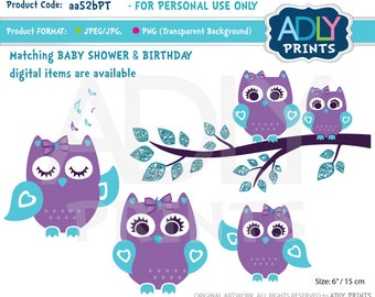 Purple owl clipart | Etsy