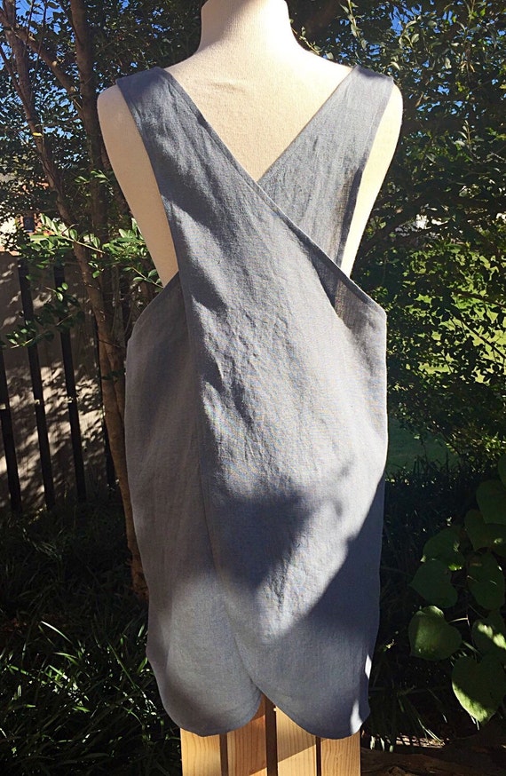 Linen Cross Back Japanese Apron
