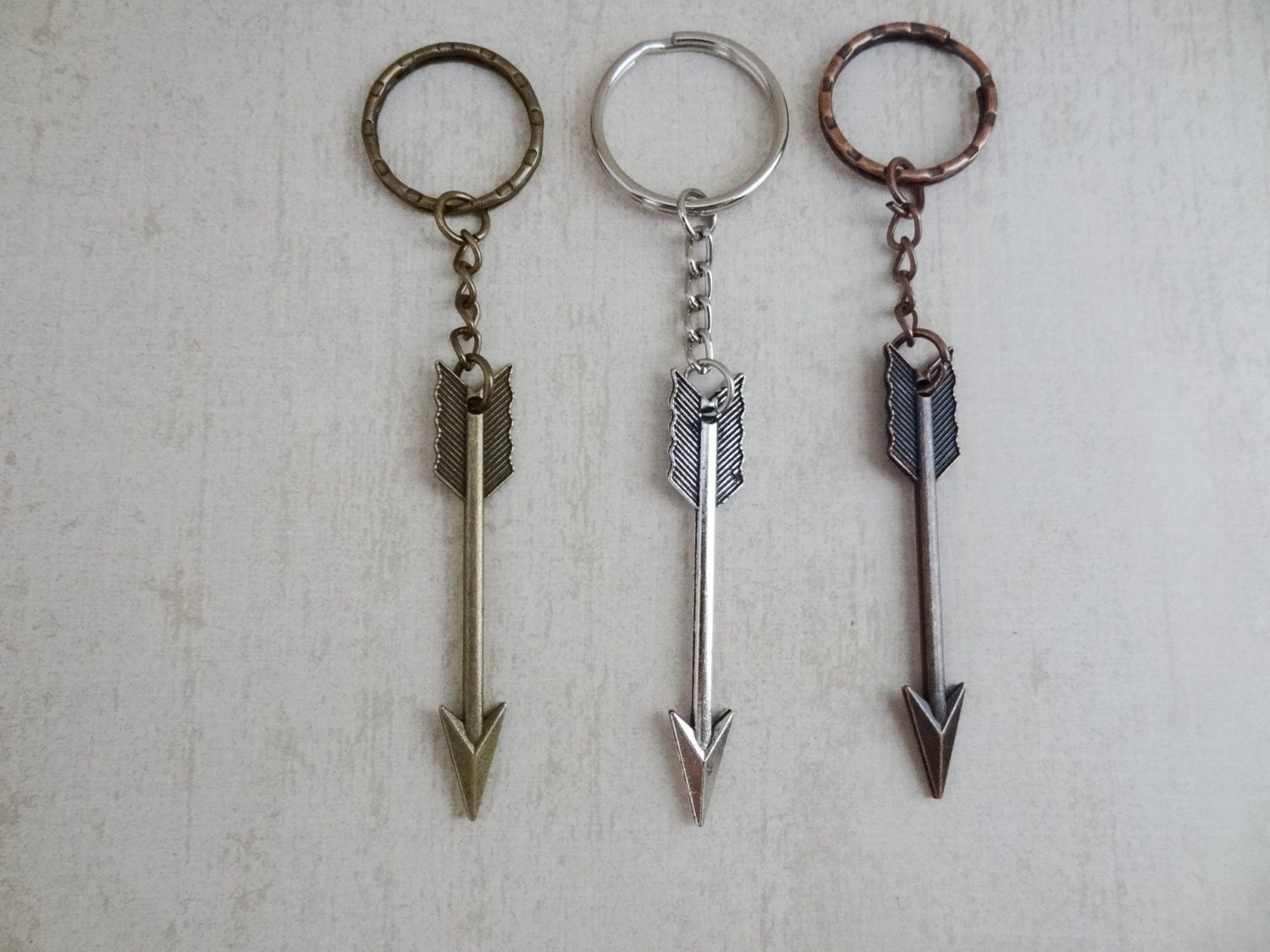 Bronze Copper or Silver Arrow Keychain by EfficientsenseFinds