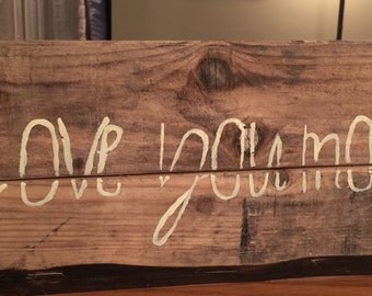 Items similar to Reclaimed Wood Huge 'Love' Sign, aged wood from the ...