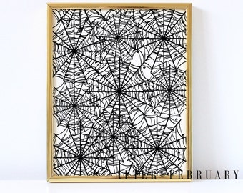 Spider web wall hanging Halloween home decor Black purple door