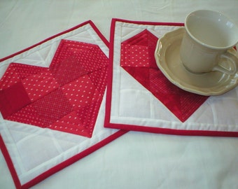 Valentine mug rugs | Etsy