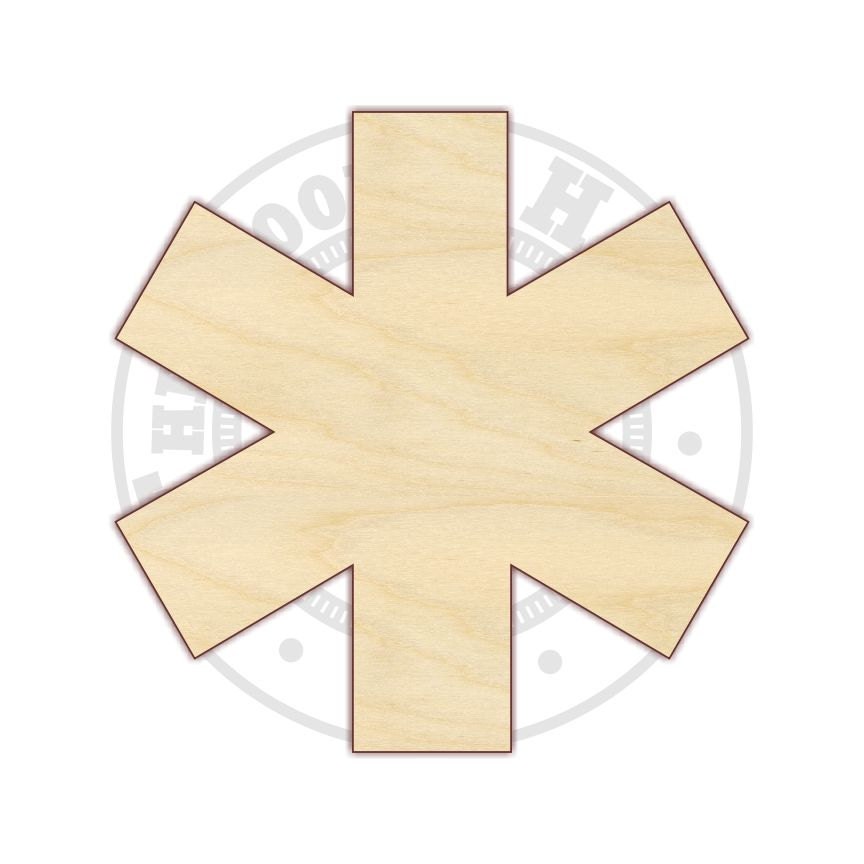 Star of Life EMT Sign EMT Symbol Unfinished Wood Shape