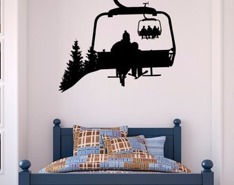 Ski wall decal | Etsy