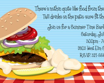 Hamburger invite | Etsy