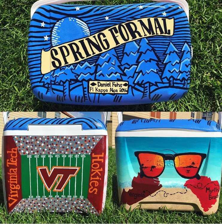 Custom Painted Cooler: Personalized Cooler 3 sides