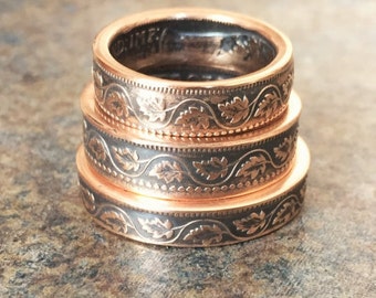 Copper coin ring | Etsy