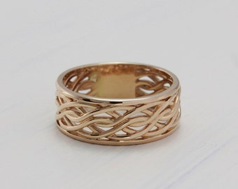 Woven gold ring | Etsy