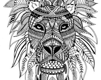 Zentangle lion | Etsy