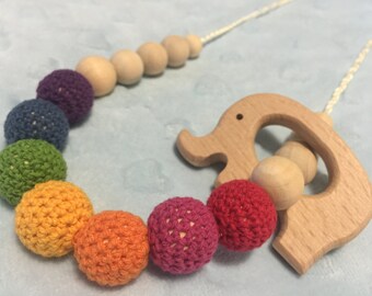 Items similar to knotted statement necklace / beaded teething nursing ...