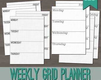 Weekly Lists & Boxes Planner Inserts A5 Printable by toPrint