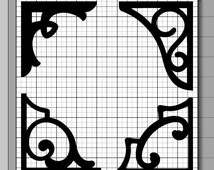 Unique corner svg related items | Etsy