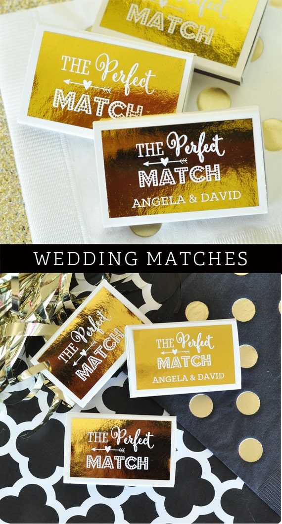 The Perfect Match Boxes Gold Foil Wedding Matches Match