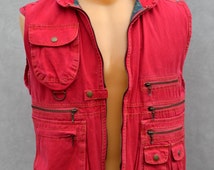 Unique red plaid vests related items | Etsy
