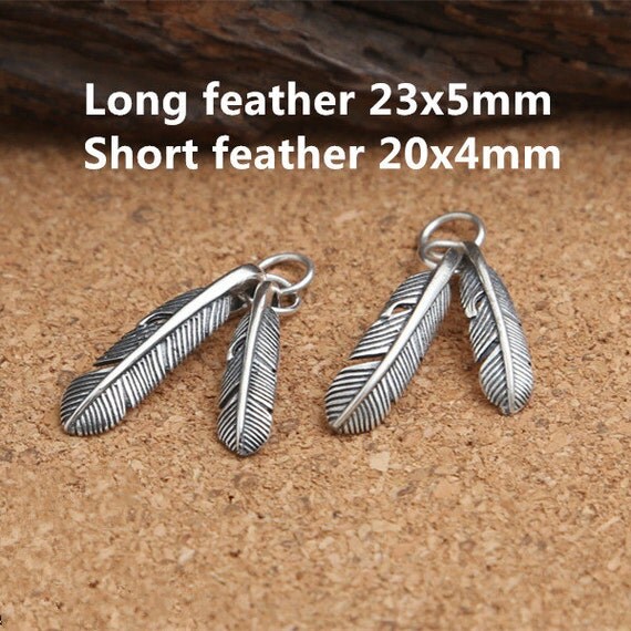 Sterling Silver Double Feather Charm Sterling Double Feather