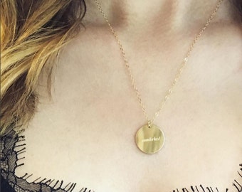 gold disc necklace – Etsy