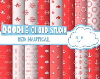 Dark Navy Blue Cream Grey Arrows digital by DoodleCloudStudio