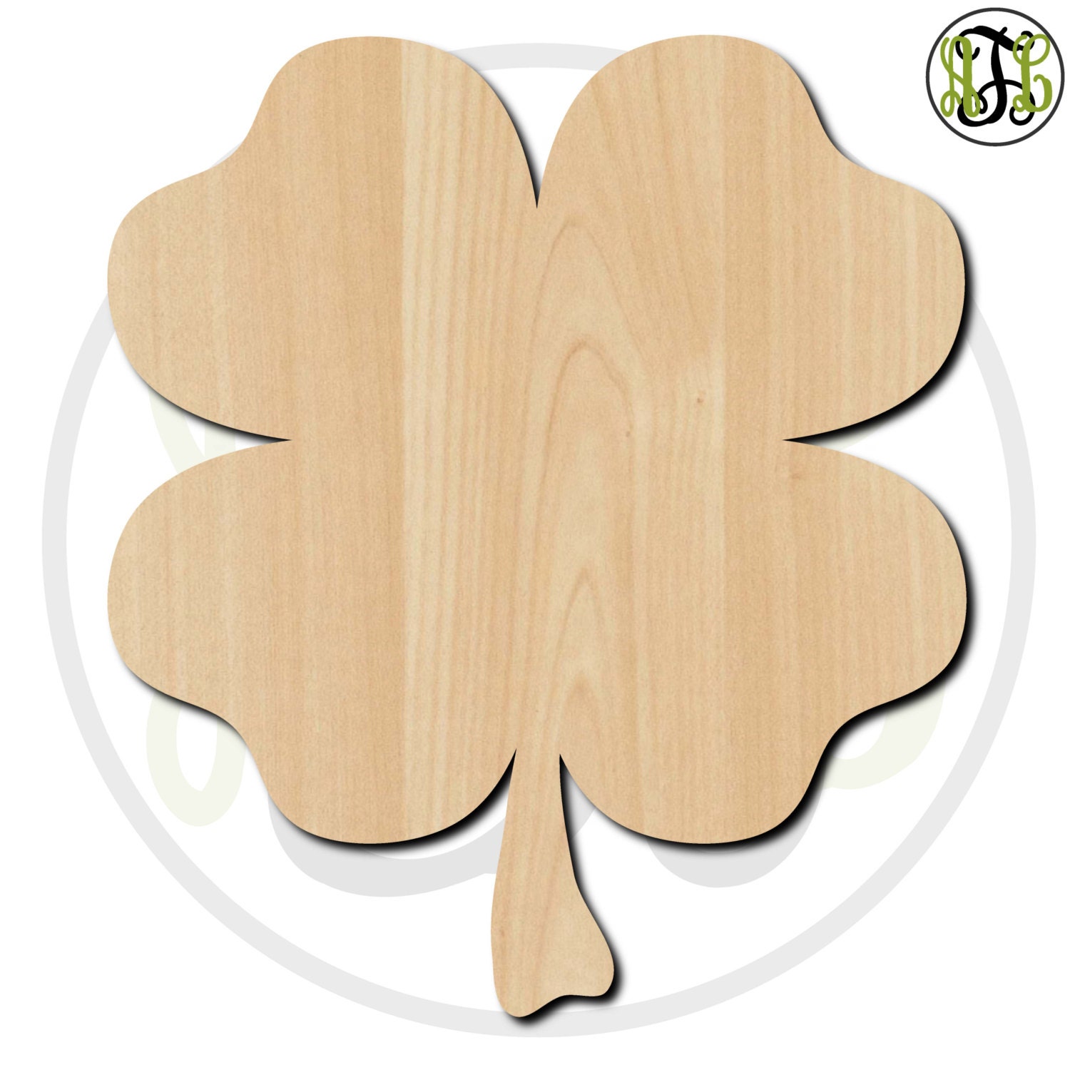 4 Leaf Clover - 120001- Shamrock Cutout, unfinished, wood cutout, wood ...