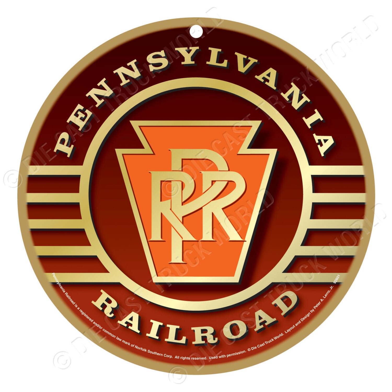 Pennsylvania Railroad Logo Wood Plaque / Sign