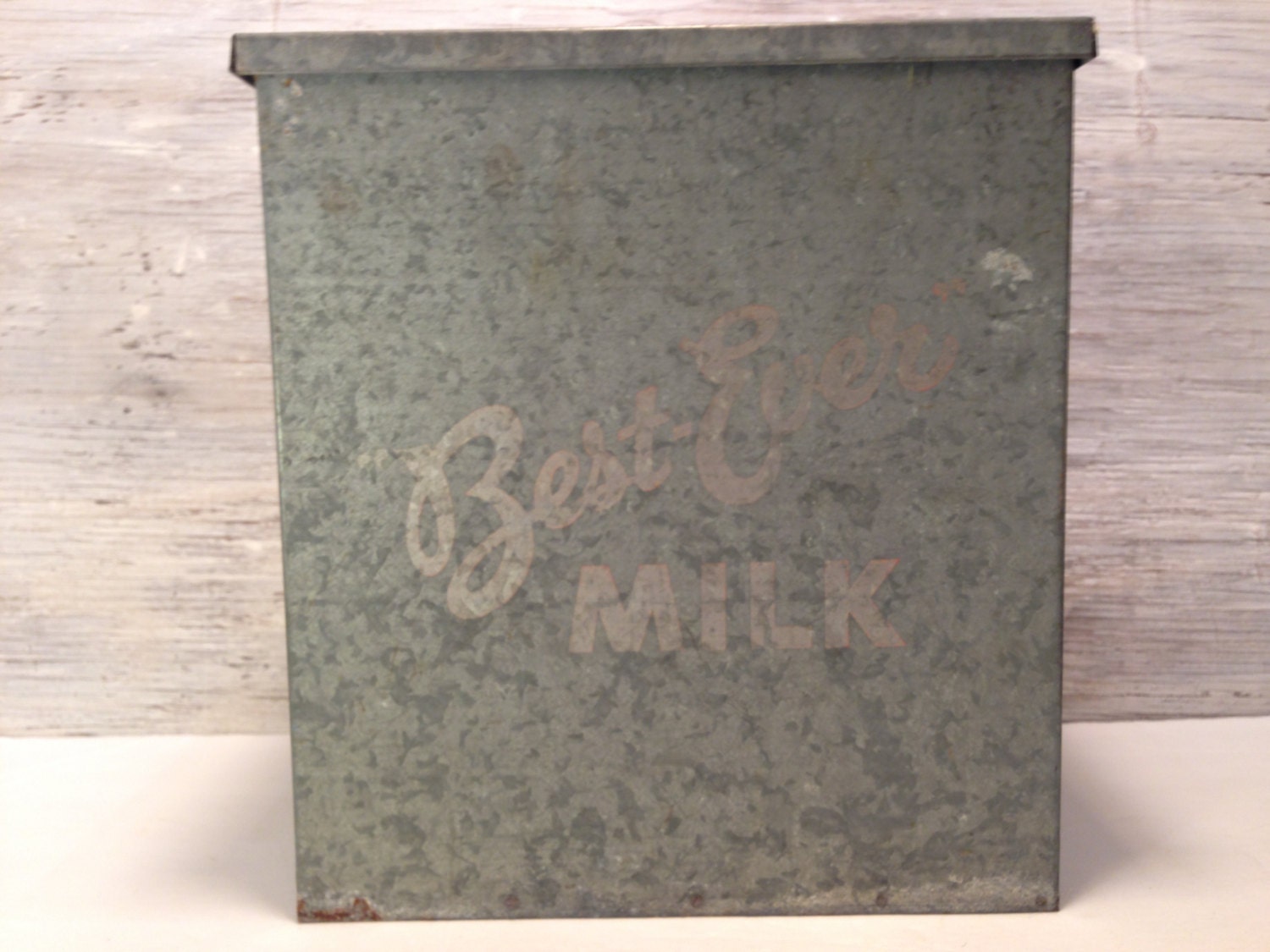 Large Vintage “Best Ever Milk” Milk Box.Galvanized Metal Dairy Box ...