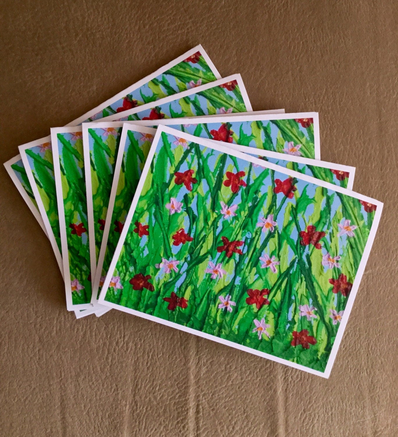 Flower Note Cards Blank Note Cards with Envelopes by UpandDownArt