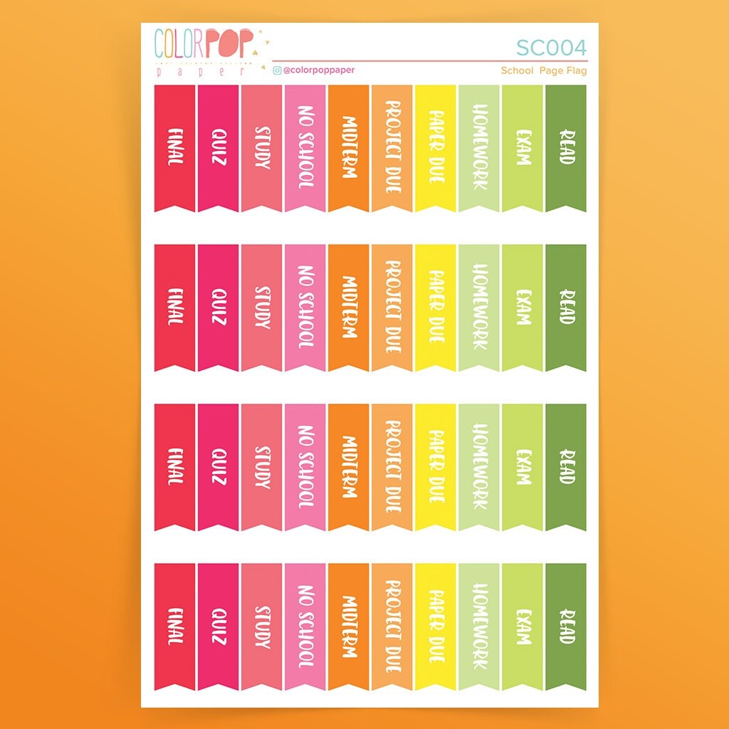 College Stickers College School Stickers College Planner