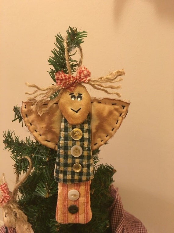 Items similar to Primitive Angel Ornament on Etsy