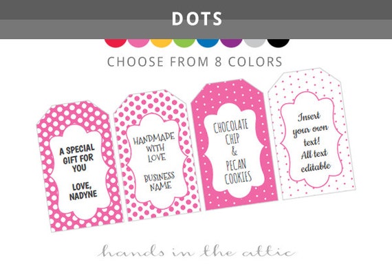 Editable gift tags gift tag template text by HandsInTheAttic