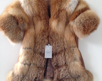Red fox fur coat | Etsy